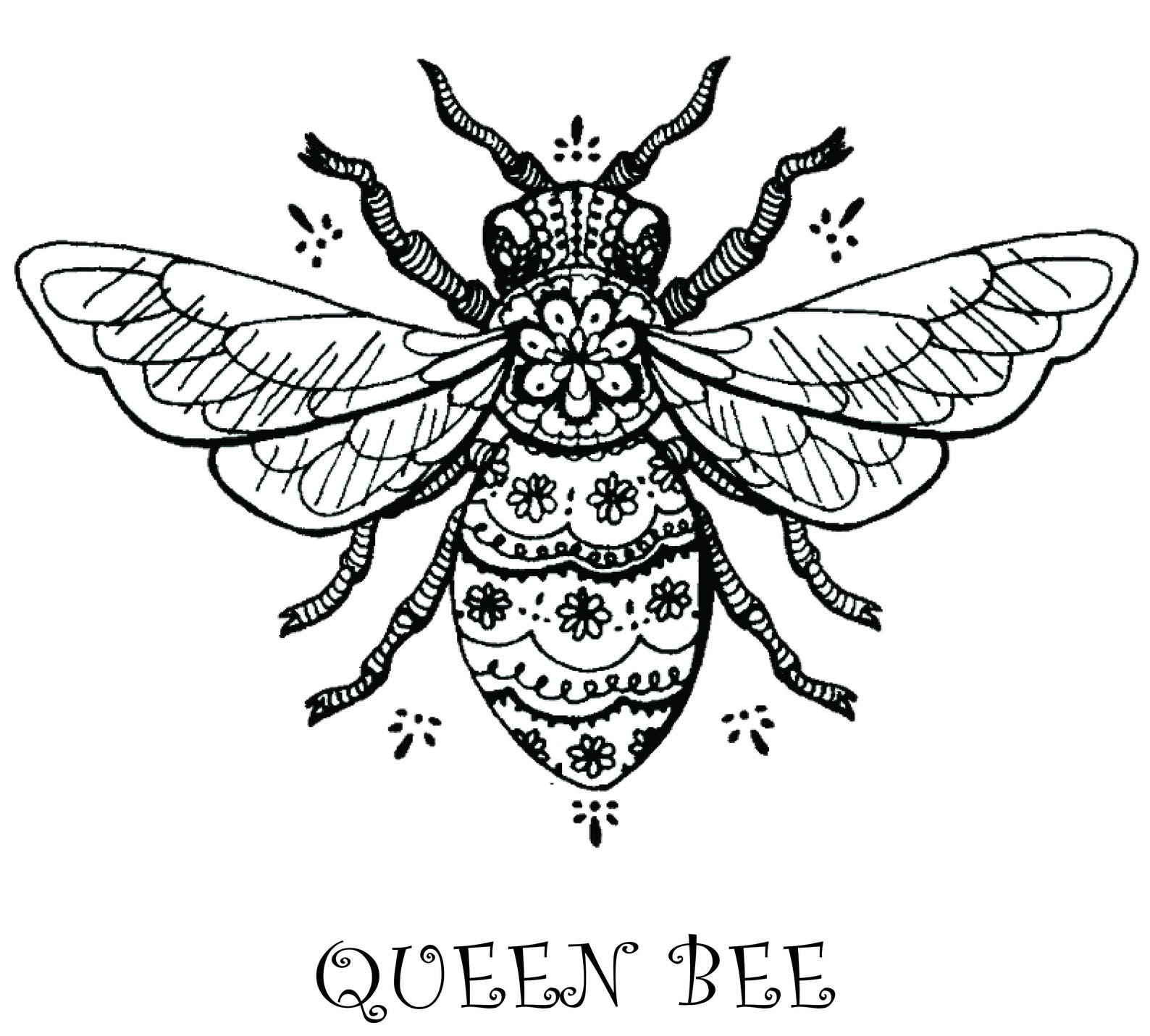 PRINTABLE Queen Bee Artwork; Digital Download for Tattoo, Iron-on ...