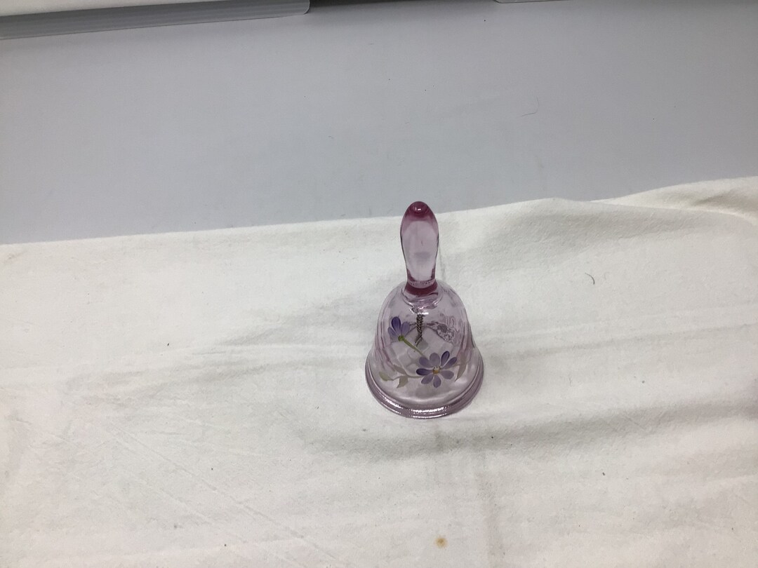 Hand Painted Signed Fenton Pink Glass Bell (F3) - Etsy