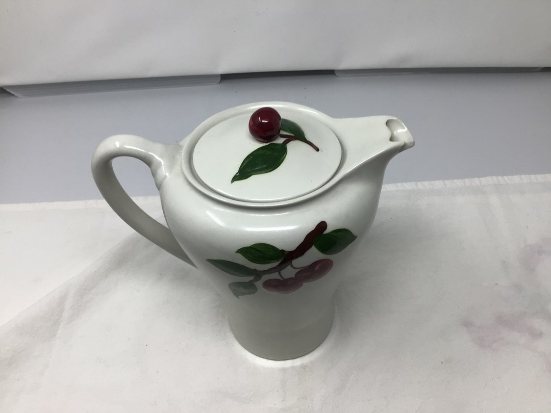 Orchard Ware Hand Painted Cherry Pattern Pottery Large Tea / Coffee Pot ...