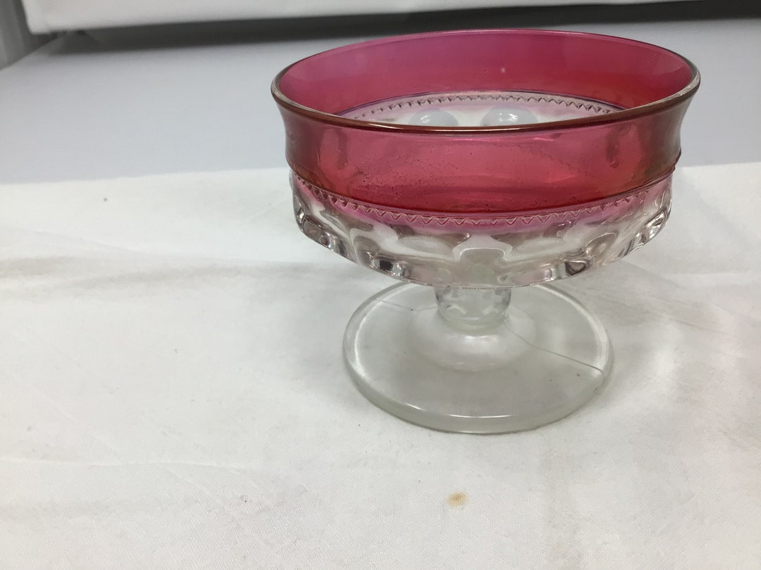 King’s Crown Flash Glass Round Footed Dessert/sherbet Dish (FL) - Etsy