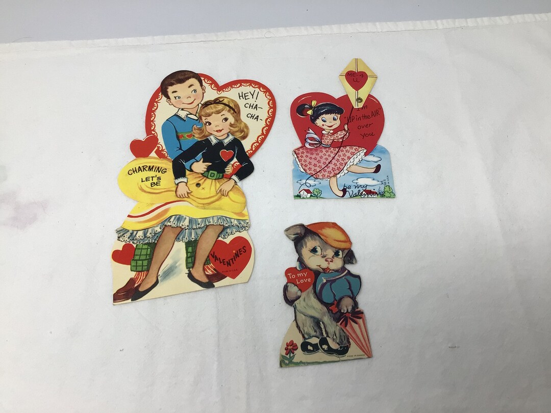 Vintage used Valentine cards Set of Three (G2) - Etsy Österreich