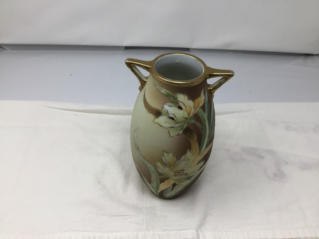 Nippon Hand Painted Double Handle Vase (F3) - Etsy