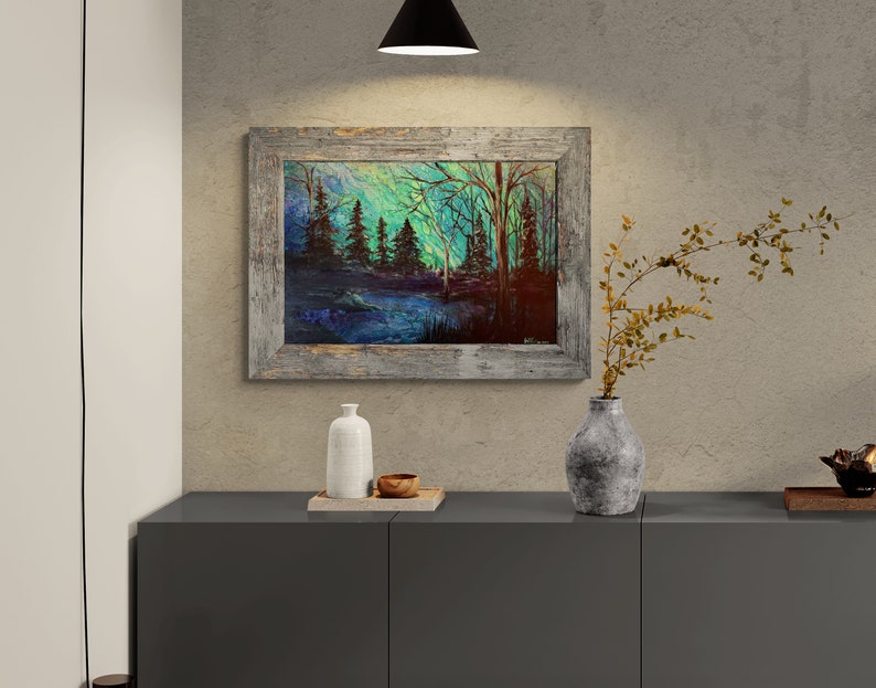 Sky Show by Joy Keldsen, Large Art, Original Northern Lights Painting ...