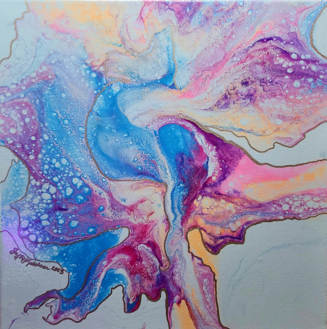 Ephemeral by Joy Keldsen, Original Pour Painting, Dutch Pour, Fluid Art ...