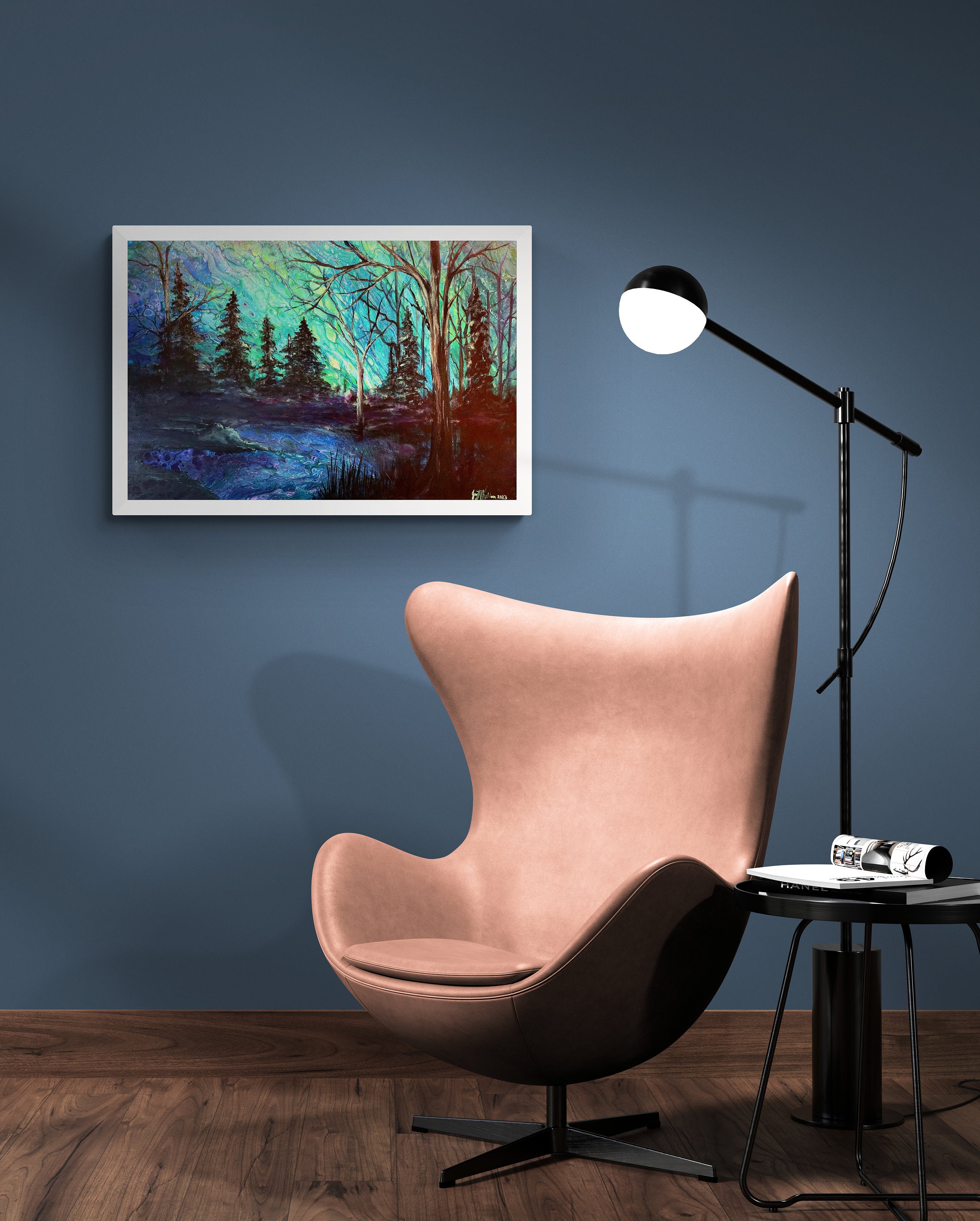 Sky Show by Joy Keldsen, Large Art, Original Northern Lights Painting ...