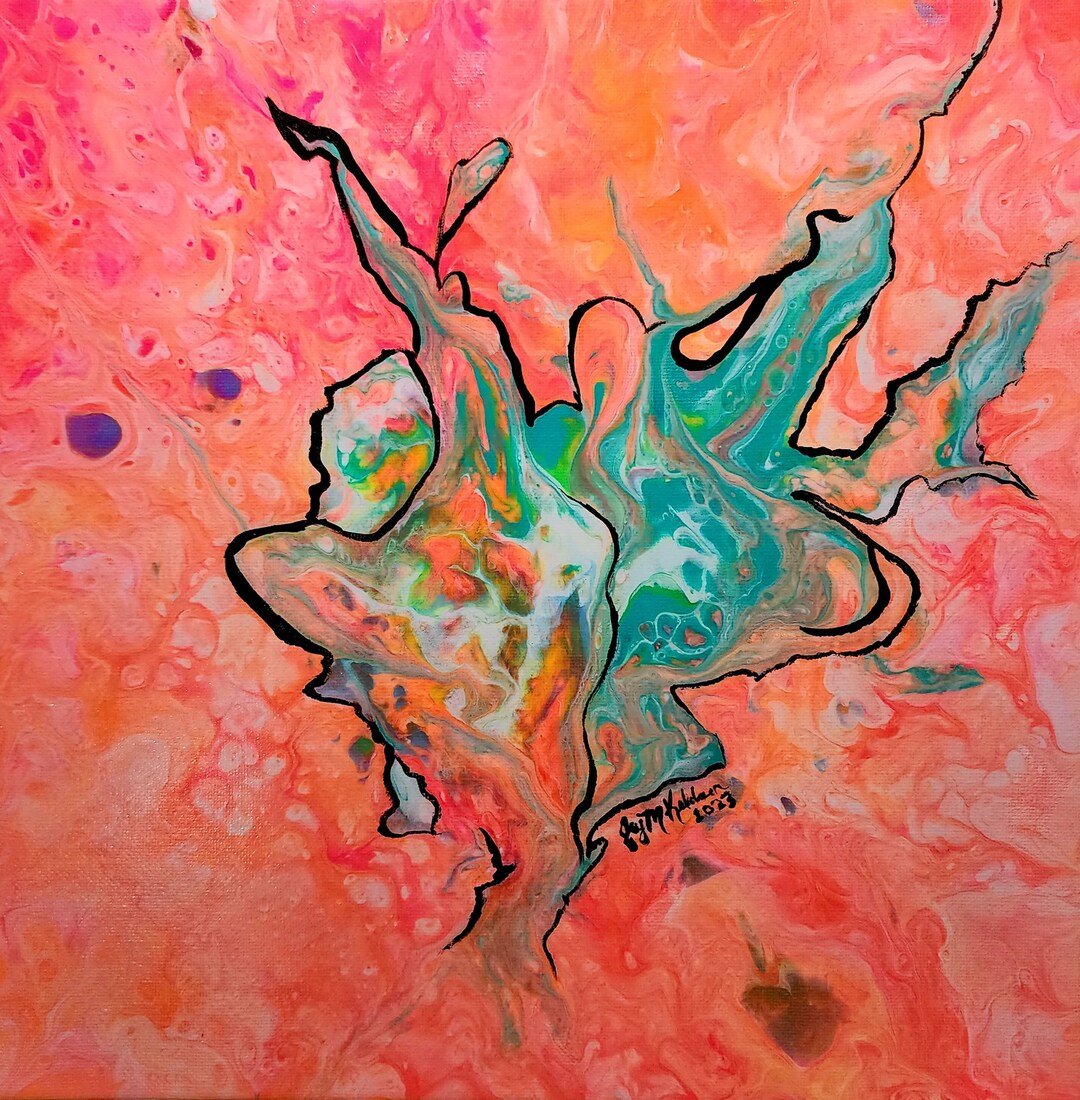 Ziegler's Can Can by Joy Keldsen, Original Fine Art, Embellished Pour ...