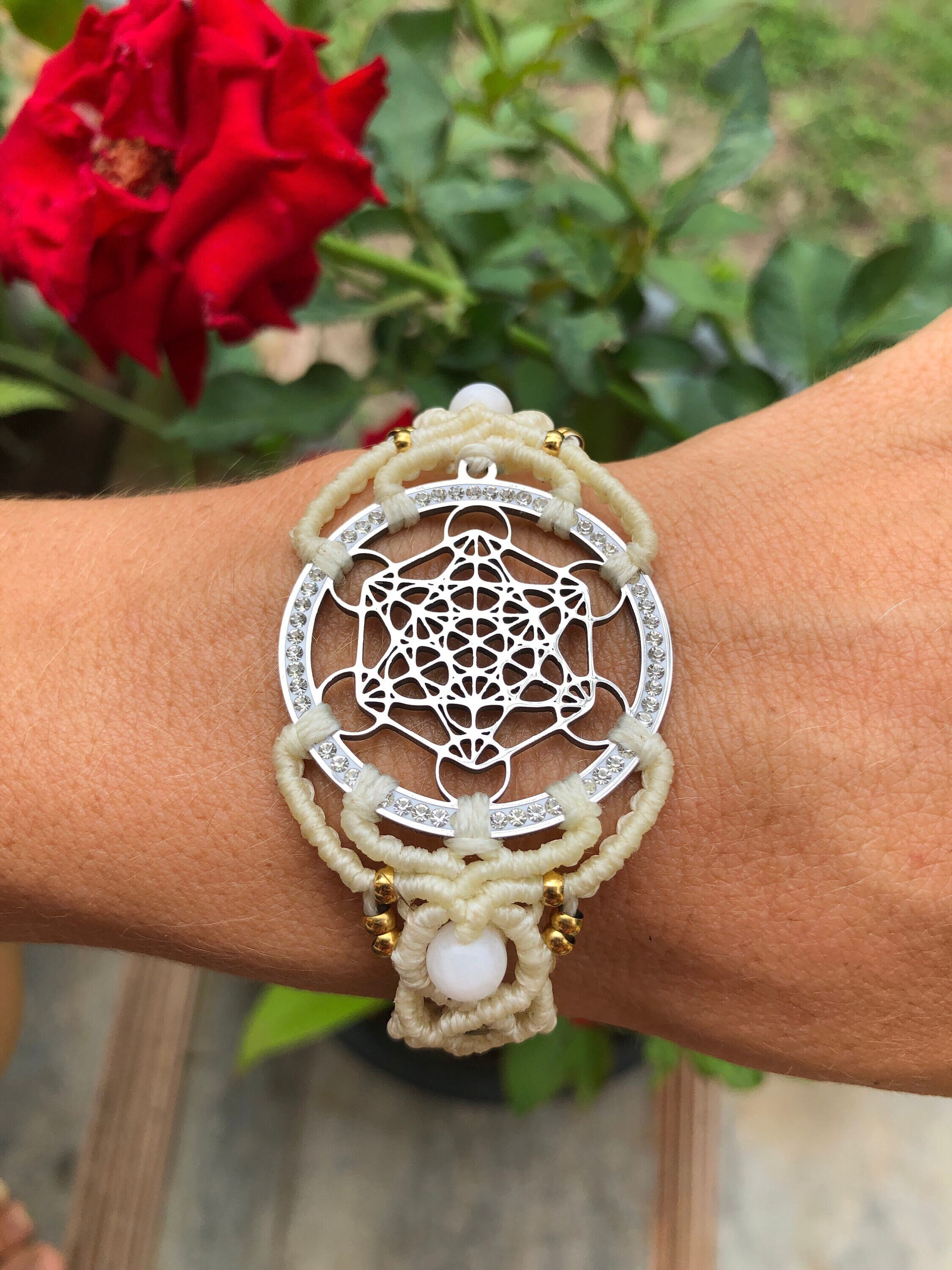 Sacred Geometry Metatron's Cube "watches" Bracelet Macrame, Meditation ...