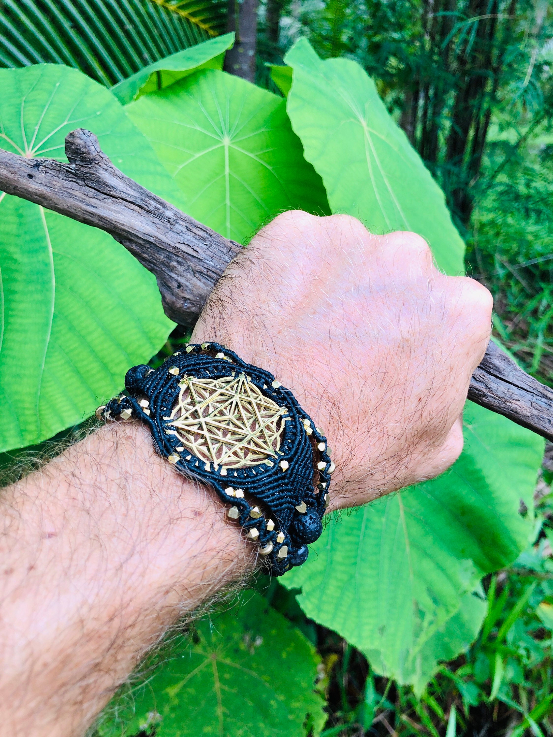 Sacred Geometry Merkaba & Flower of Life watches Bracelet Macramé ...