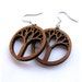 Tree of Life, Wooden Earrings, Laser Cut Earrings, Yoga Jewelry, Boho ...