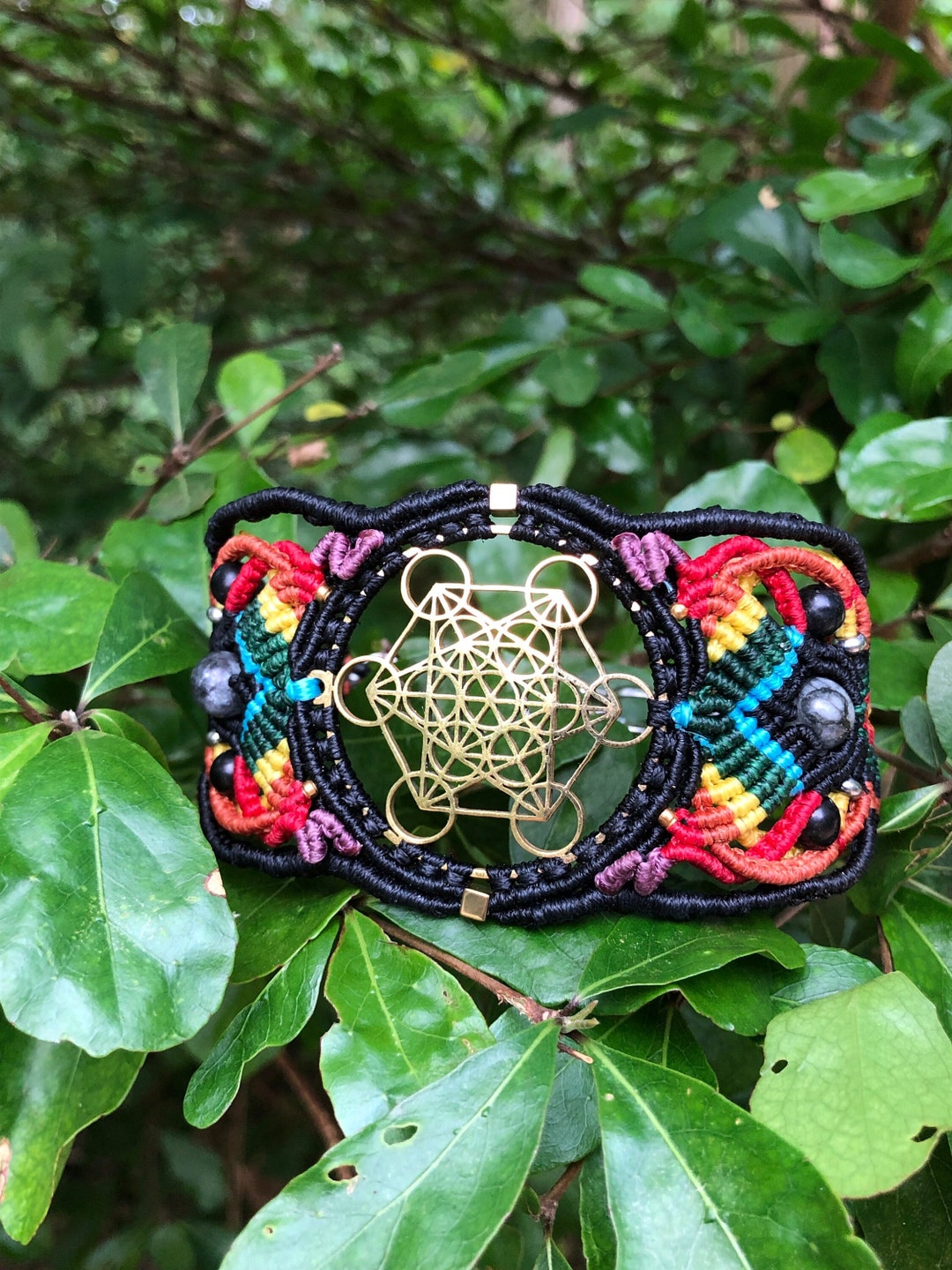 Sacred Geometry Metatron Cube "digital Detox Watch" Bracelet Macrame ...