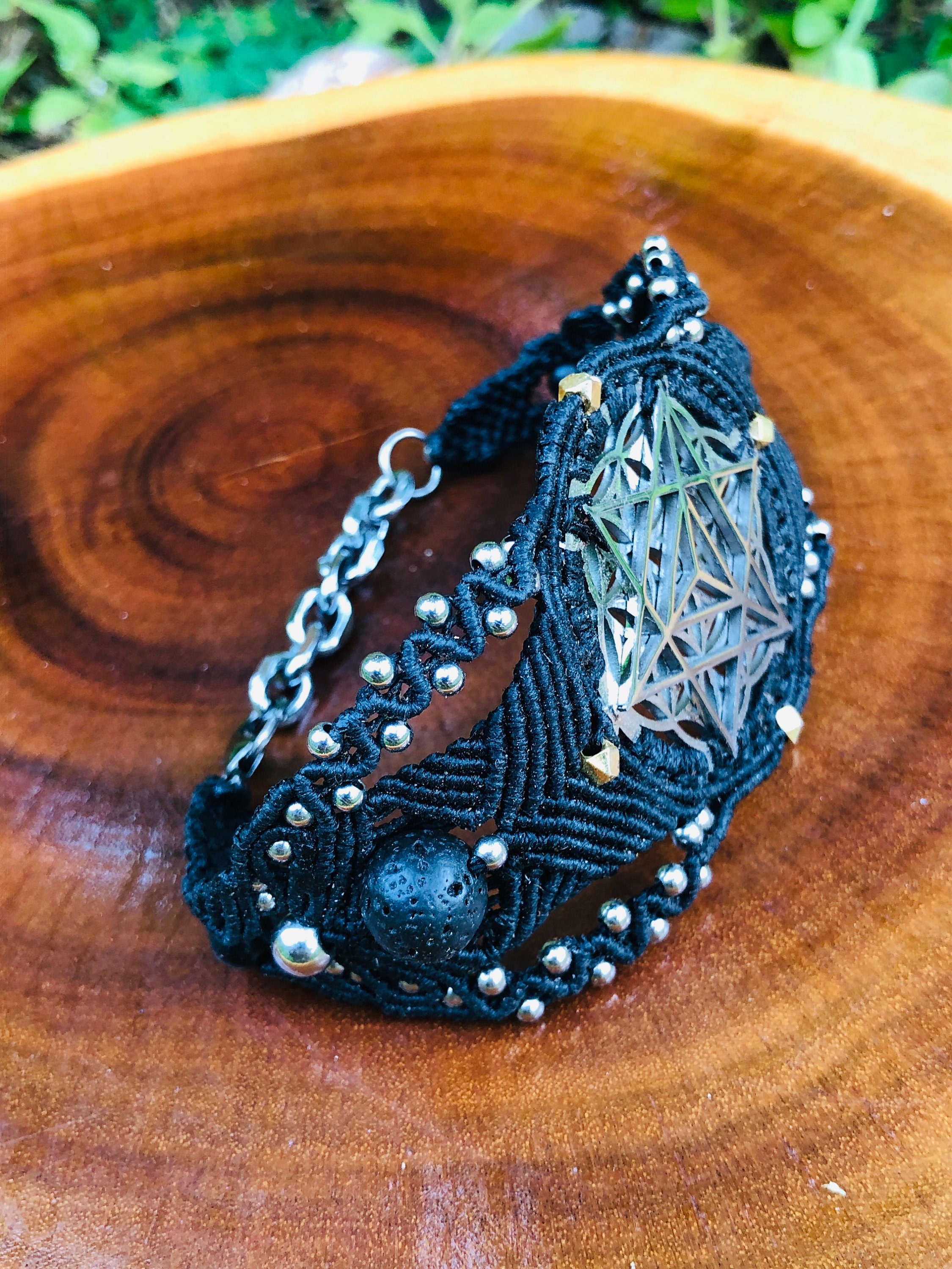 Sacred Geometry Merkaba & Flower of Life watches Bracelet Macramé ...