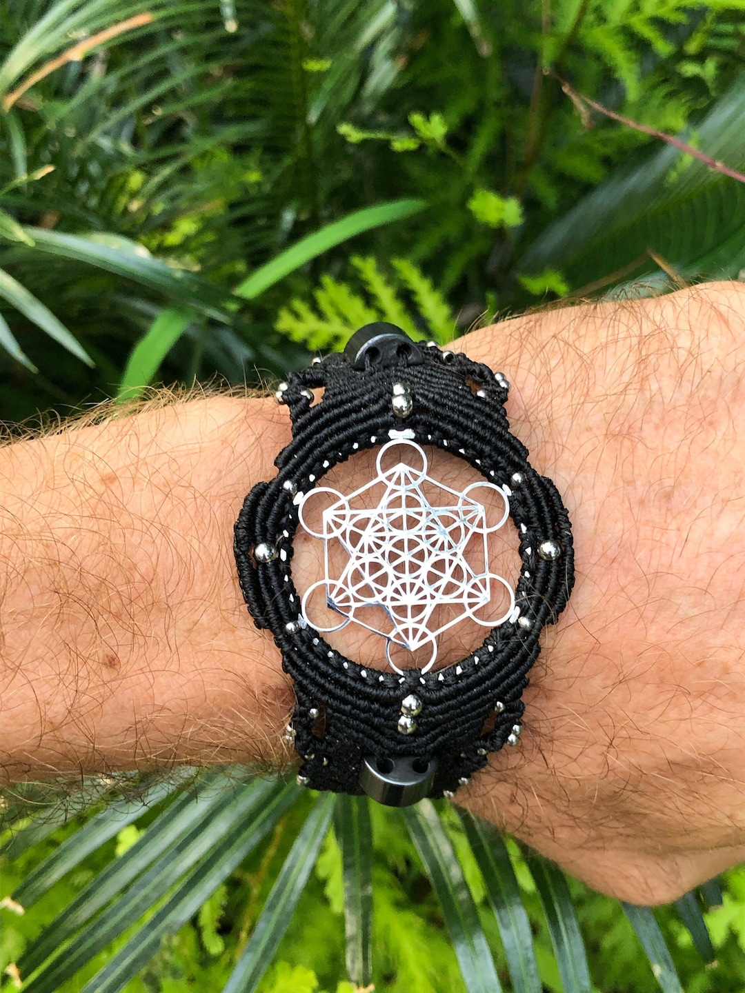 Sacred Geometry Metatron's Cube "watches" Bracelet Macrame, Meditation ...