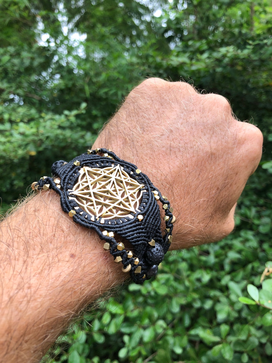Sacred Geometry Merkaba & Flower of Life "watches" Bracelet Macramé ...