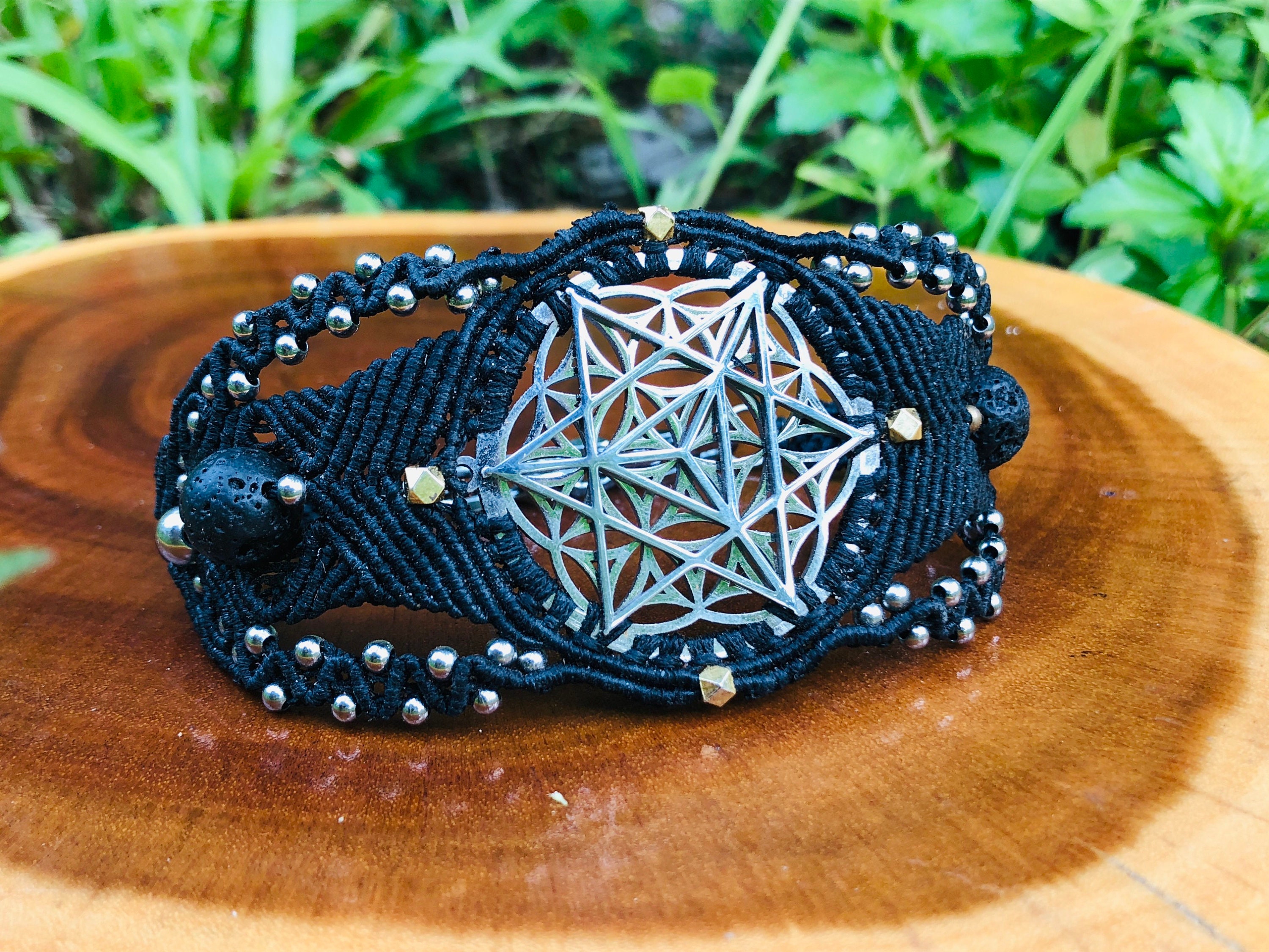 Sacred Geometry Merkaba & Flower of Life watches Bracelet Macramé ...