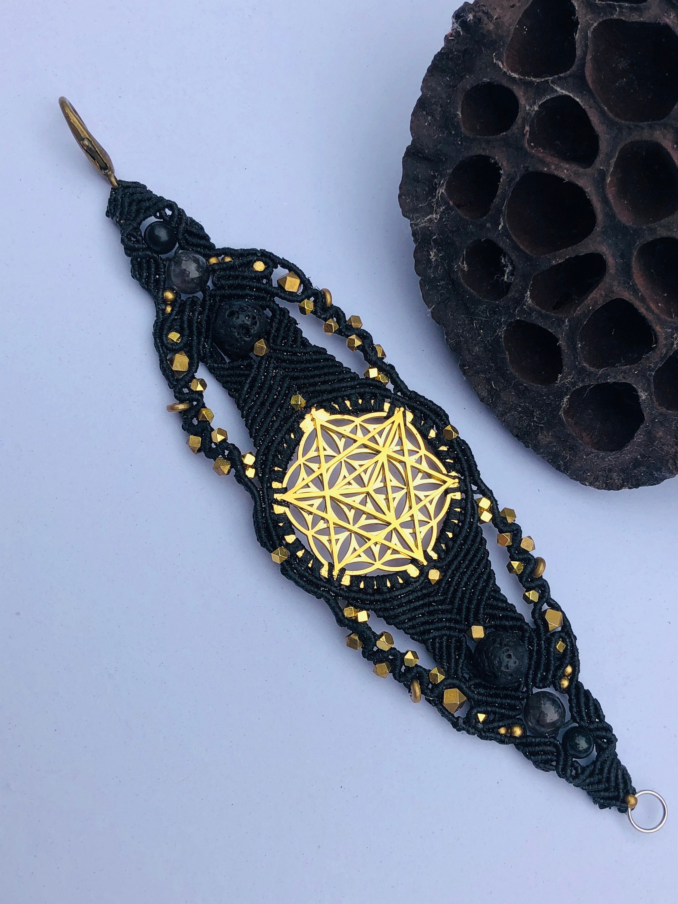 Sacred Geometry Merkaba & Flower of Life watches Bracelet Macramé ...