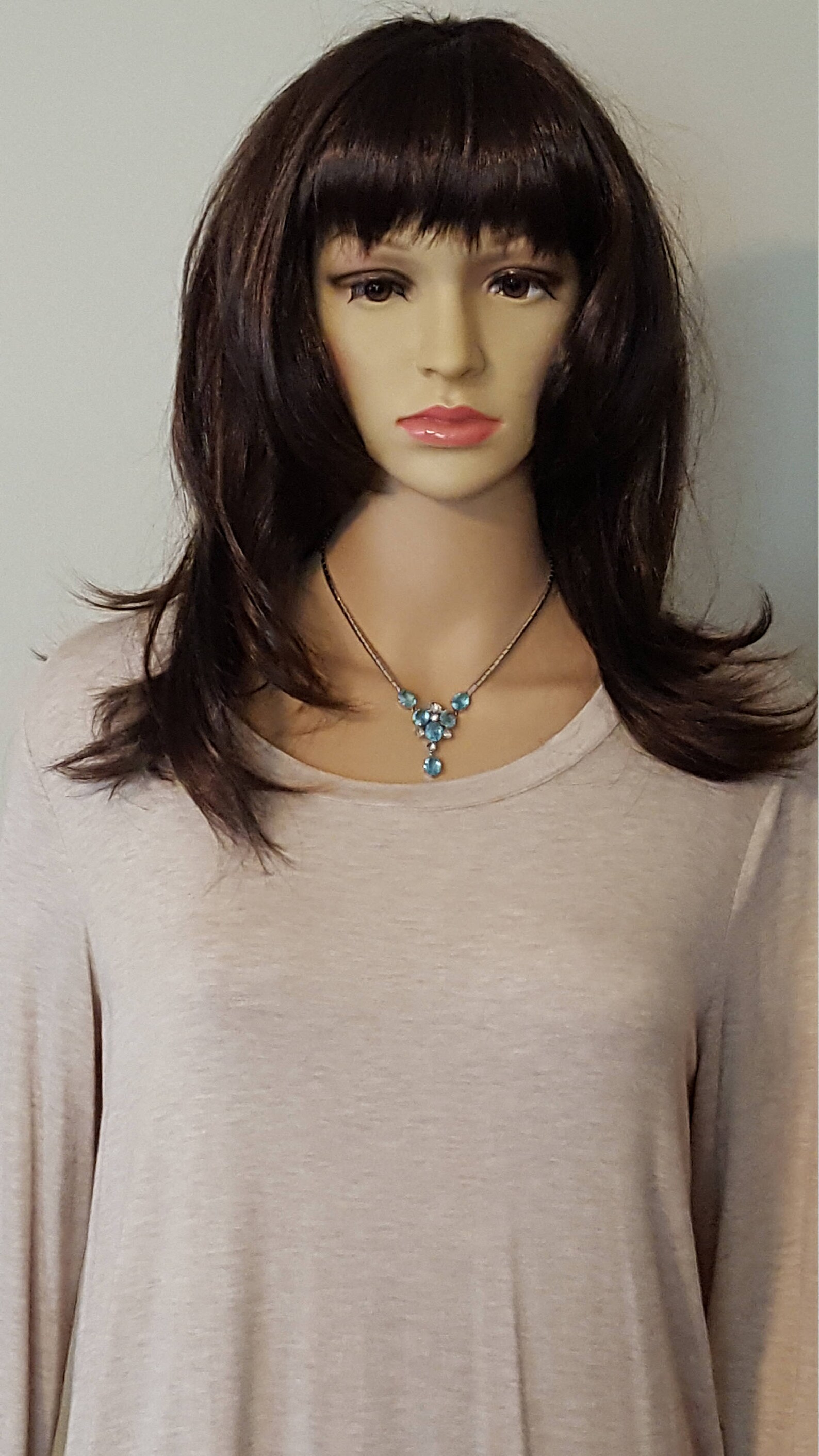 Blue Rhinestone Necklace/silver Rhinestone Necklace/designer Vintage ...