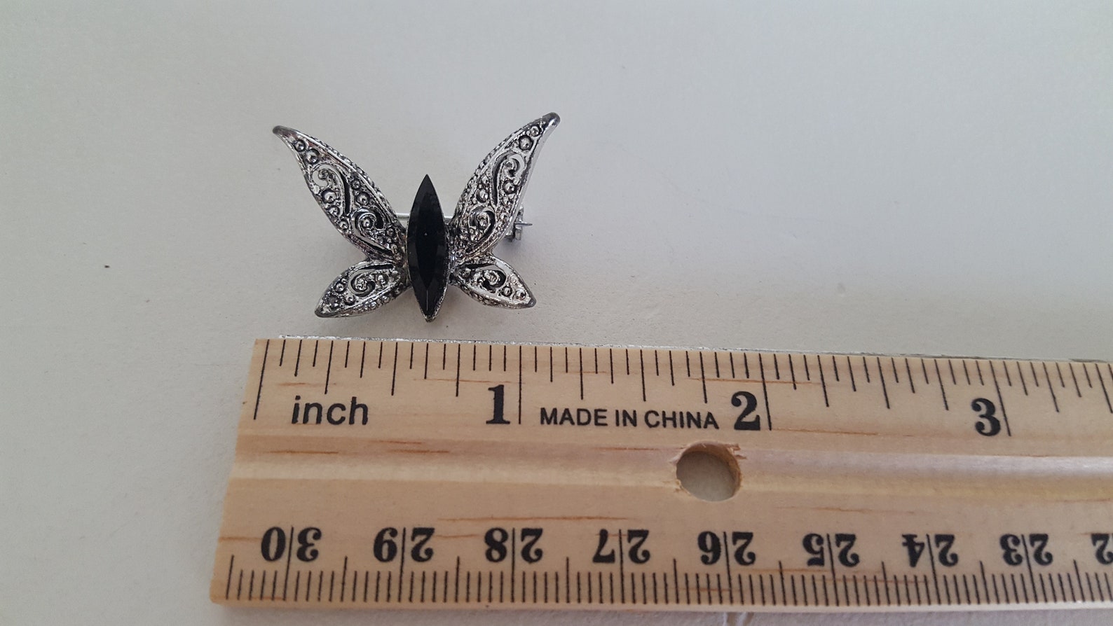 Pair of Butterflies, Flying Insect, Bug Pins, Collar Pins, Silver ...