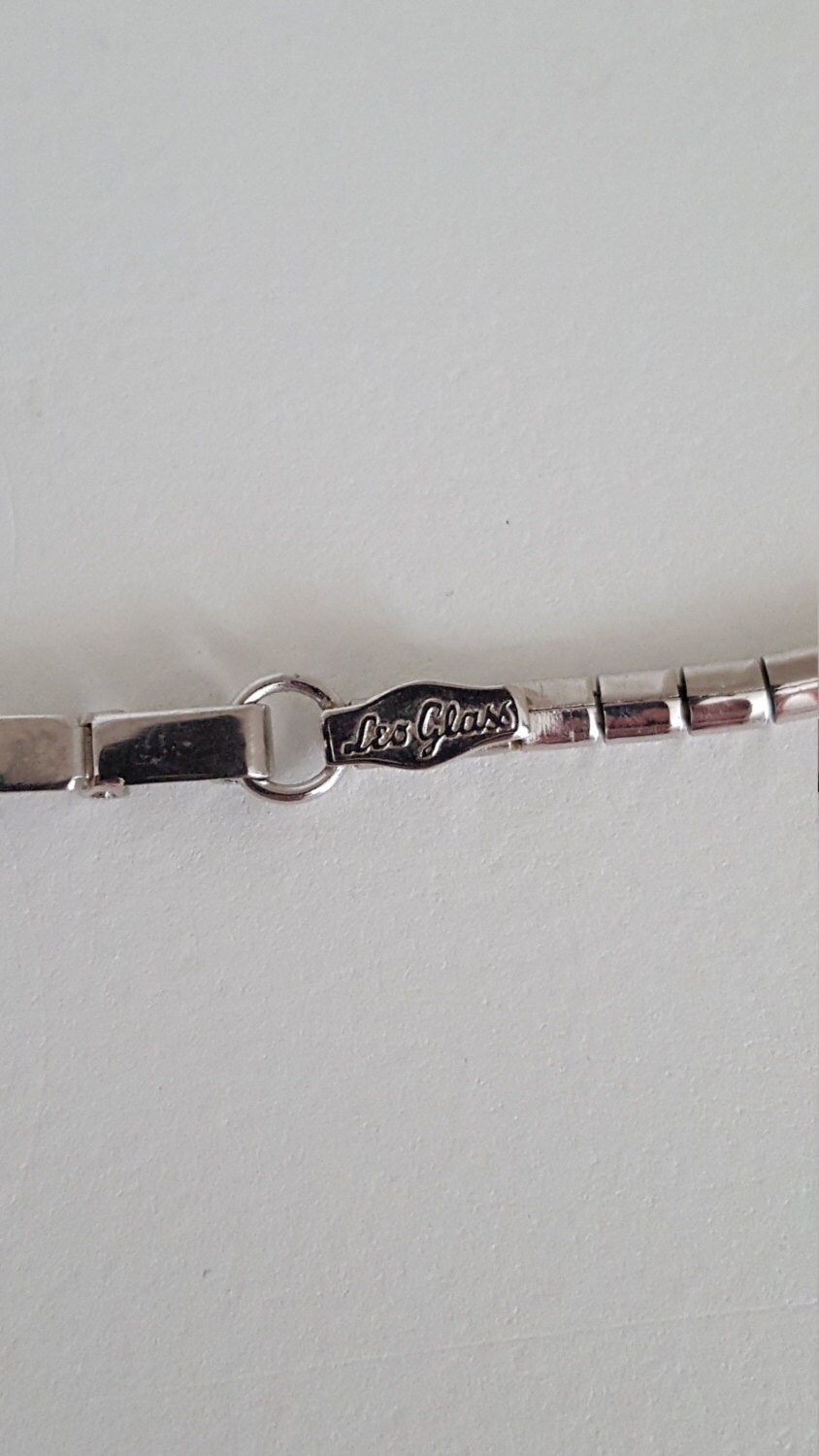 Blue Rhinestone Necklace/silver Rhinestone Necklace/designer Vintage ...