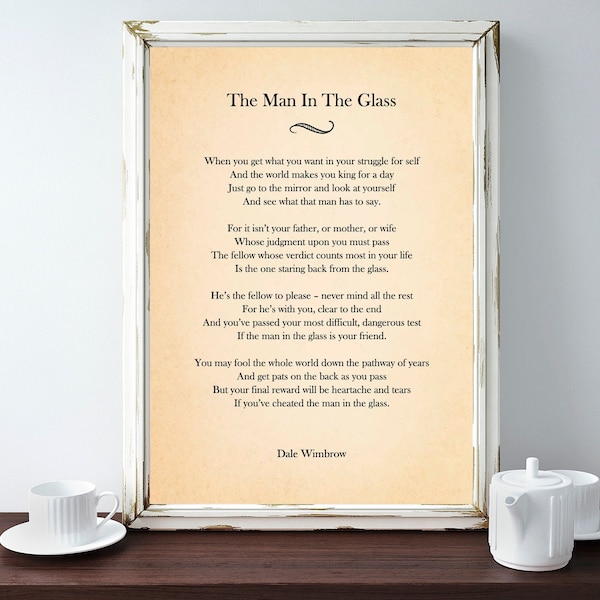 The Man in the Glass Poem Wall Art - Etsy Australia