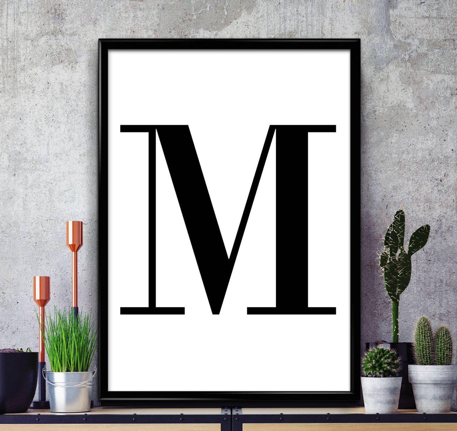 M Letter Print Wall Art Prints Poster Alphabet Print - Etsy