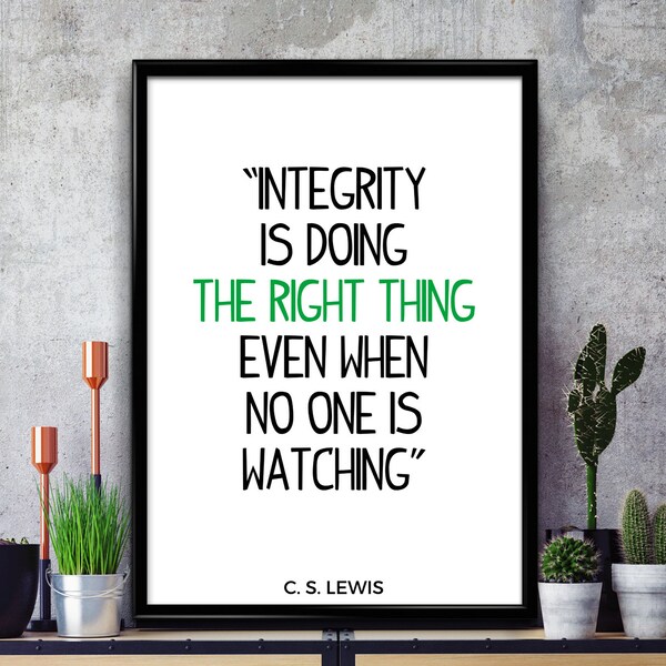 Integrity Poster - Etsy