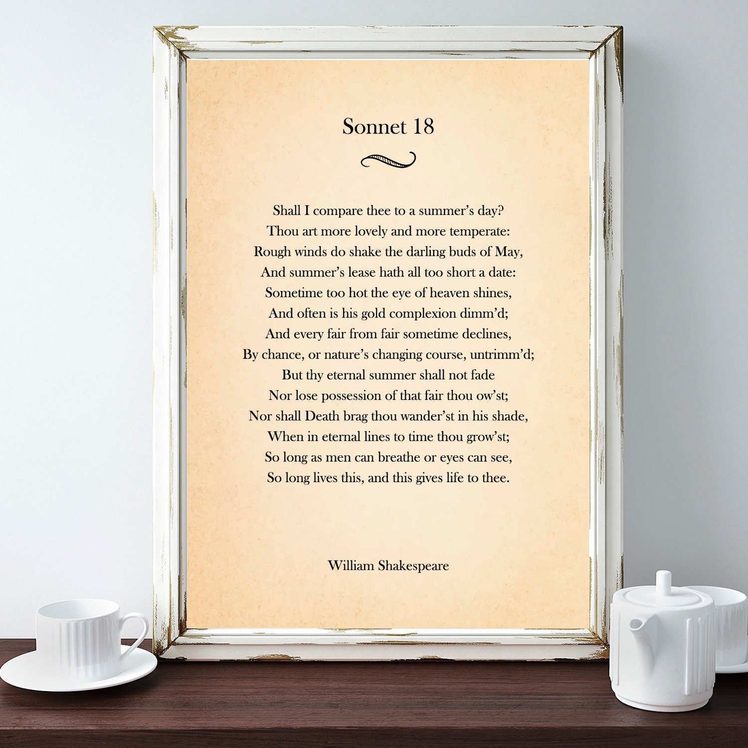 Sonnet 18 Poem by William Shakespeare Inspirational Poetry | Etsy