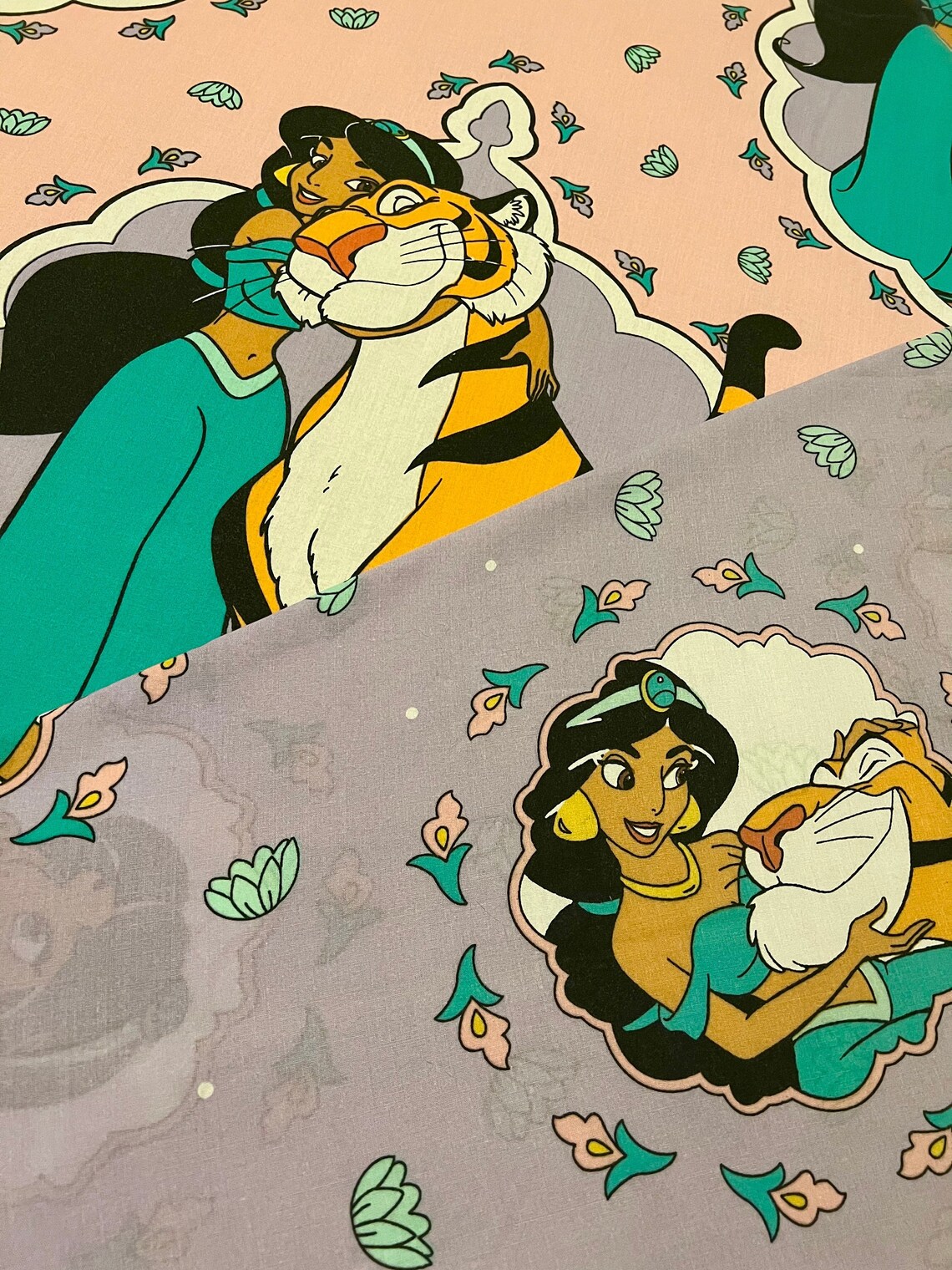 Disney Aladdin Jasmine Rajah 1992 Vintage Flat & Fitted Bed | Etsy