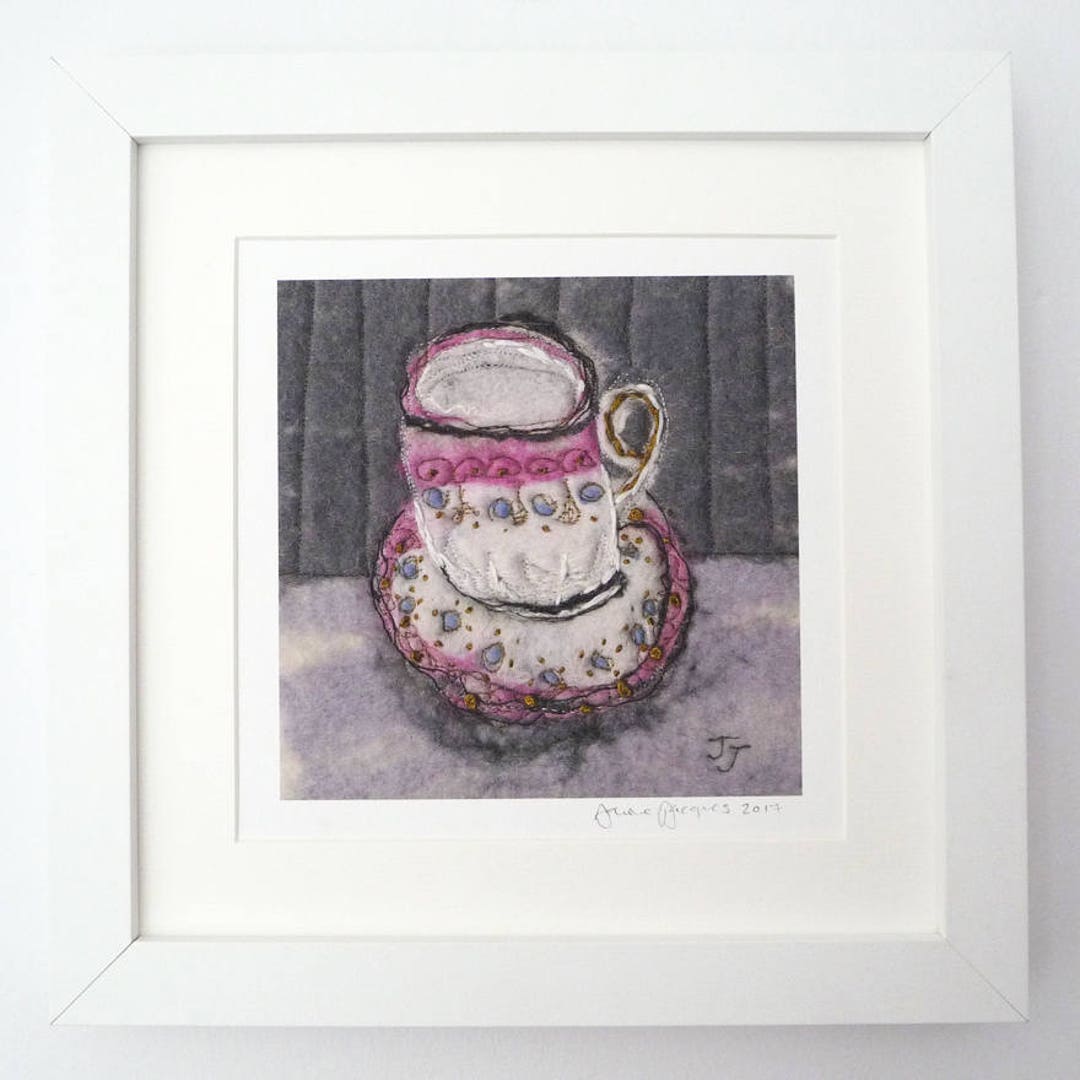 Art Print, Tea Lover, From Felt Art, Tea Fan, Cuppa, Tea Cup, Felted ...