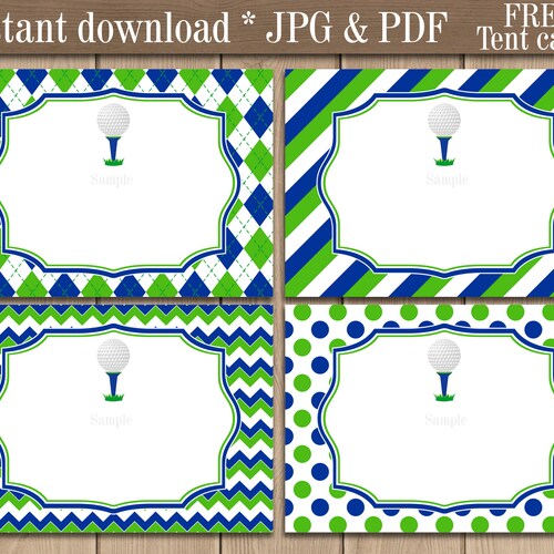 Golf Tent Cards Buffet Labels Golfing Buffet Signs Food | Etsy