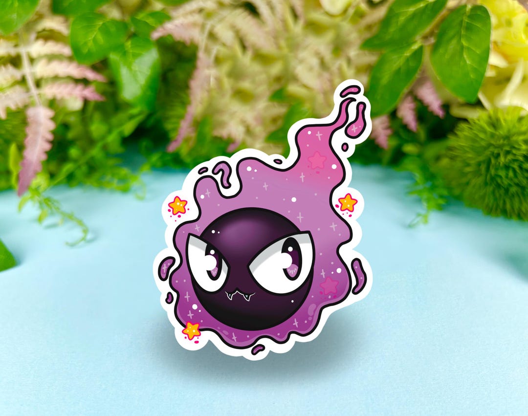 Sticker Gastly Pokemon Sticker Gift Idea Vinyl Sticker Waterproof Vinyl ...