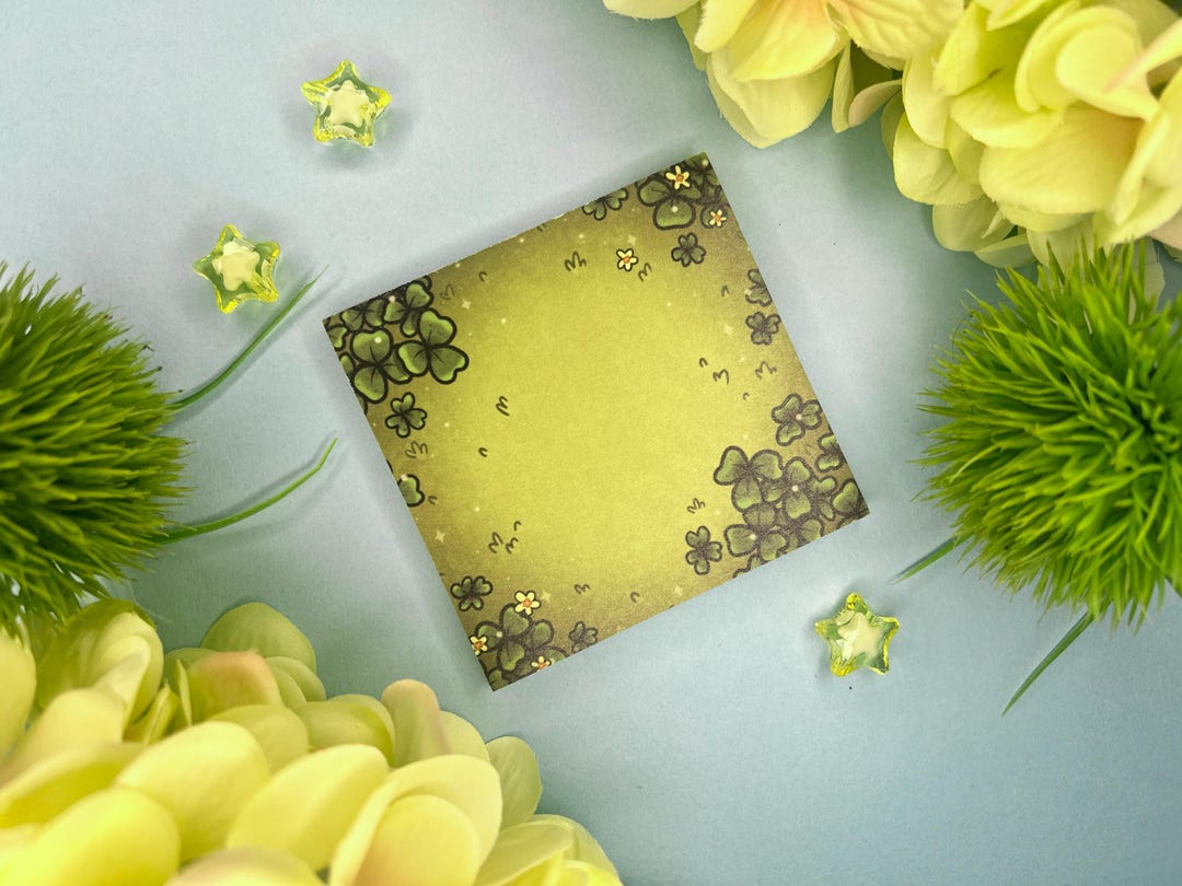 Clover Sticky Notes | Green Desk Memo Pad - Etsy