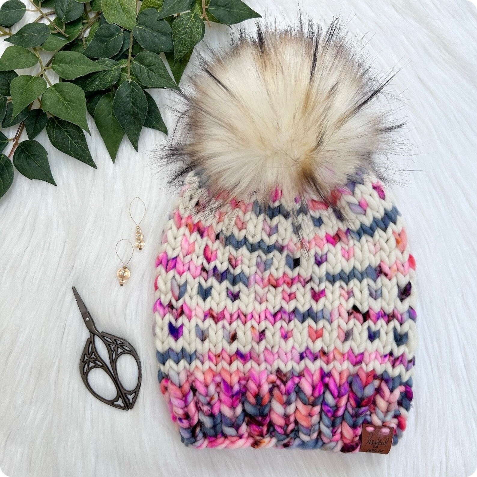 Women’s Luxury Fair Isle Beanie - Multicolored With Cream Accents - Fox ...
