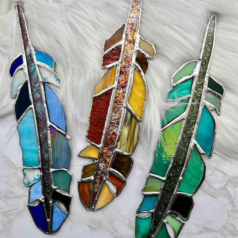 Stained Glass Feather - Etsy