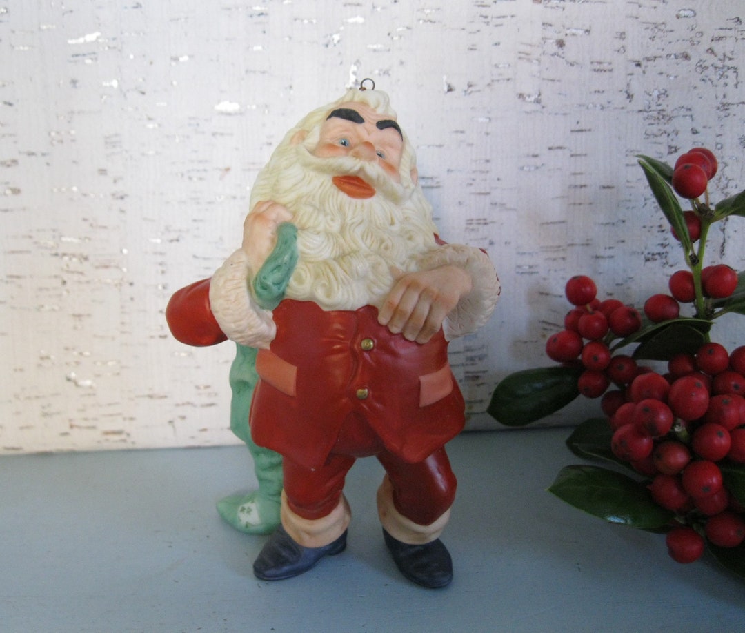 Hallmark Cards Inc Hand Painted Santa Ornament / Vintage Fine - Etsy