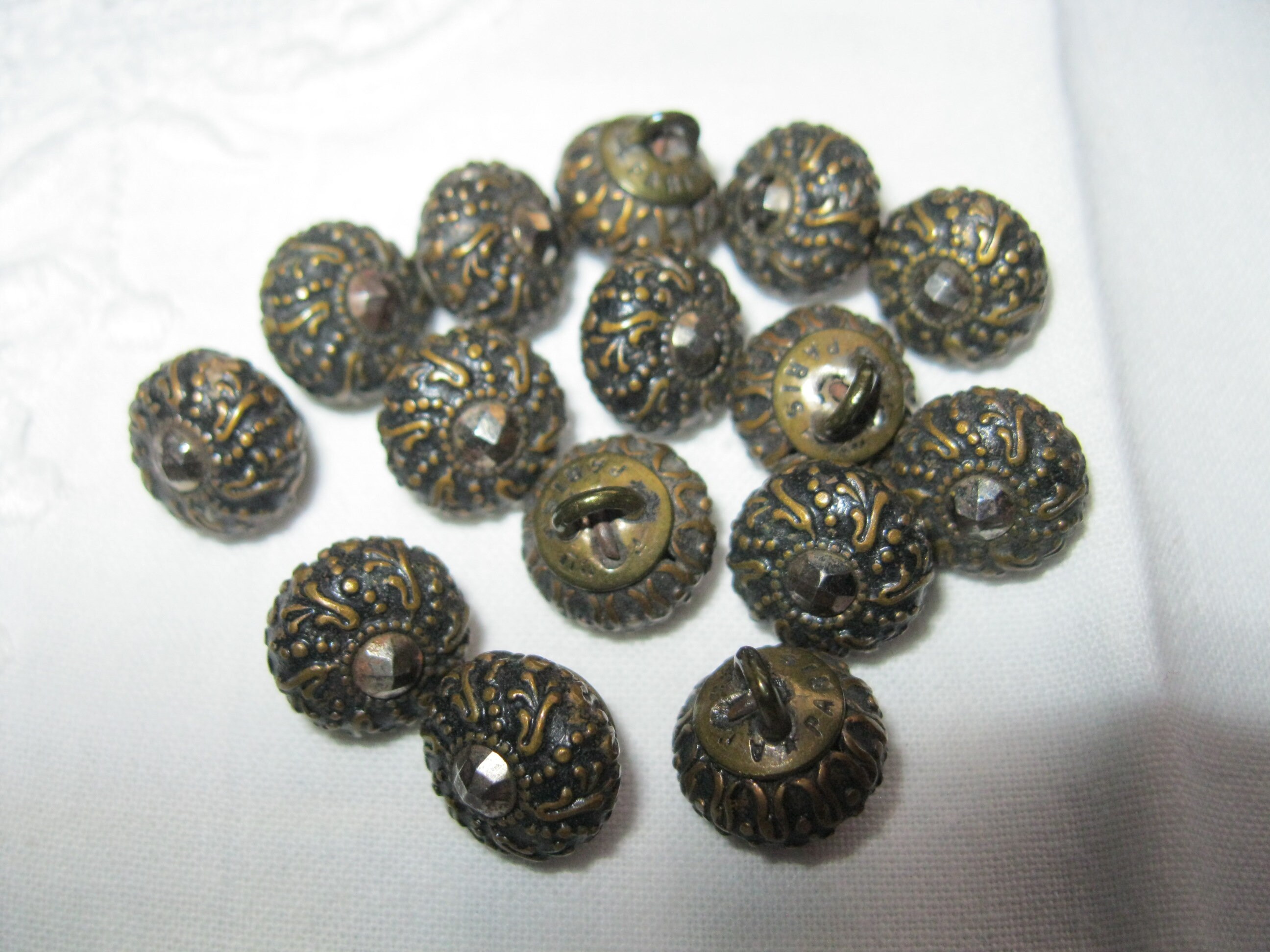 Victorian Antique Buttons Made in France / Fifteen 15 Buttons Available ...
