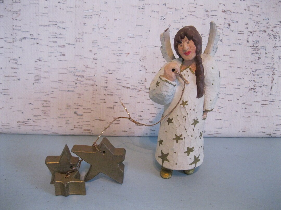 Angel Pulling a String of Stars / Hand Made Vintage Holiday Angel - Etsy