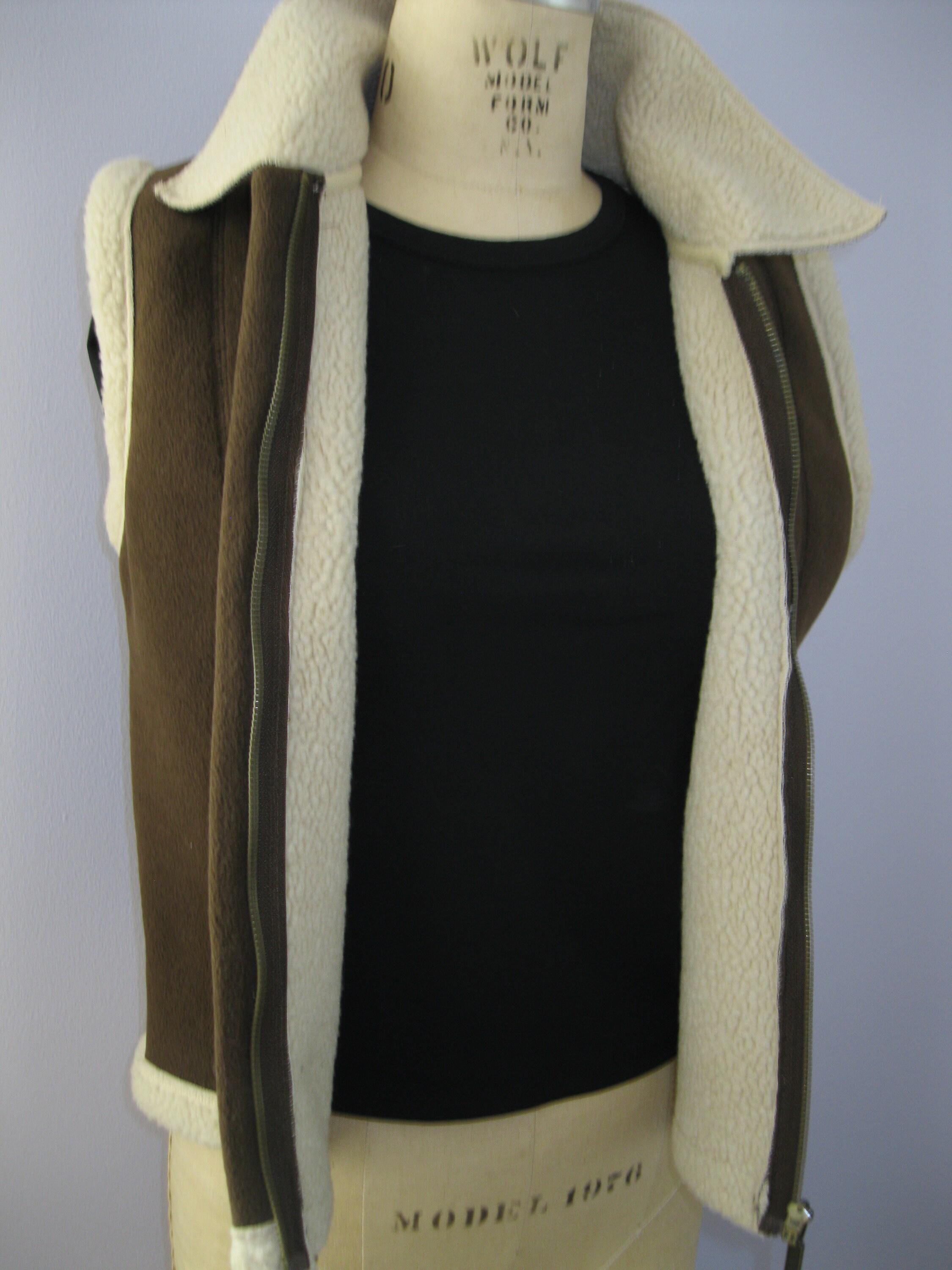 Faux Sheepskin Chocolate Brown Vest / Philhobar Design / | Etsy