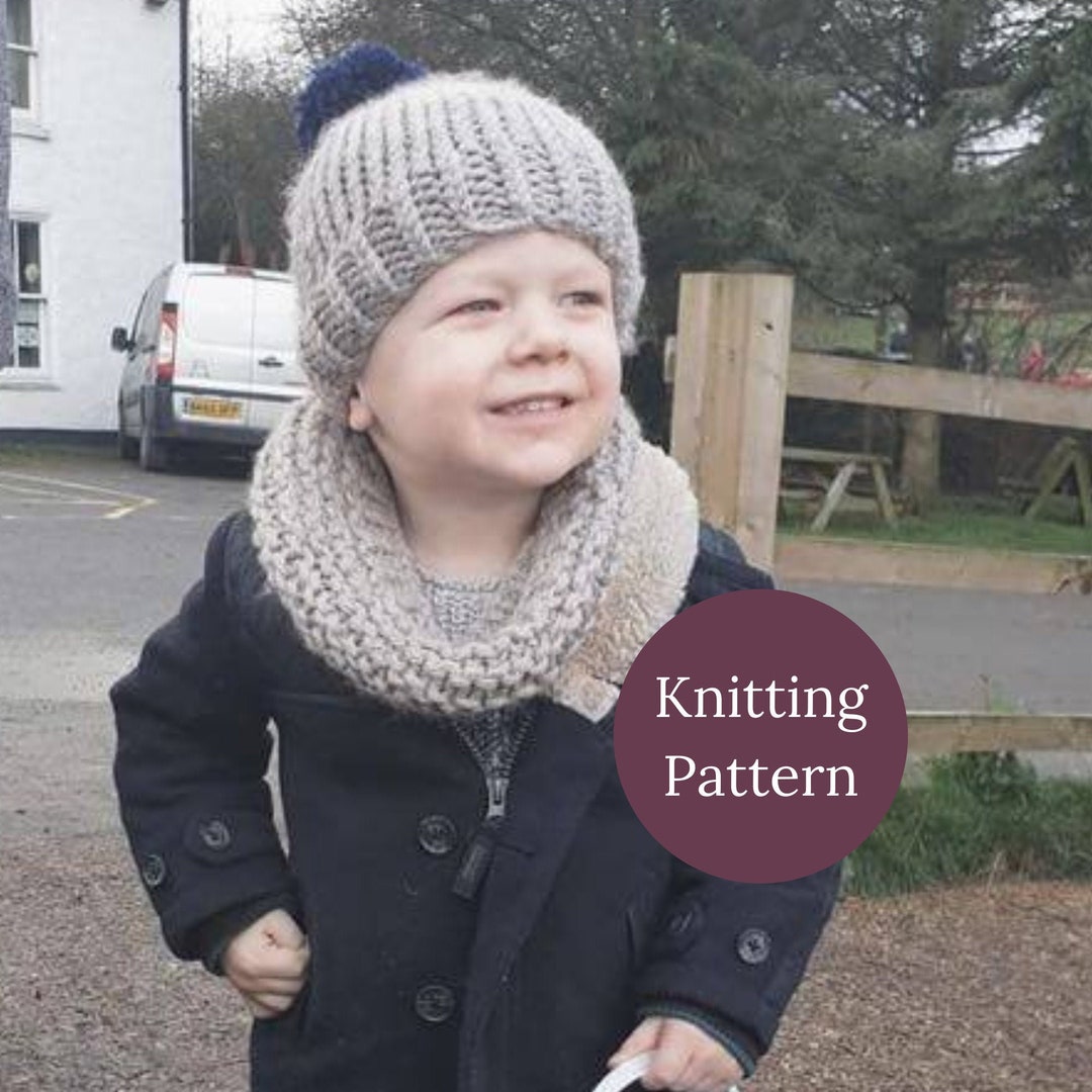 Basic Bobble Hat: Children's Edition, KNITTING PATTERN, Super Chunky ...