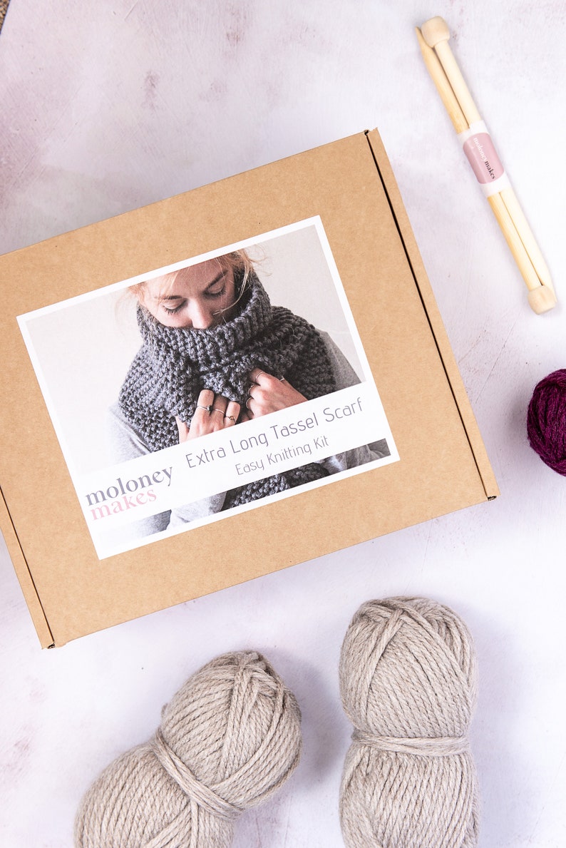 Tassel Scarf Knitting Kit With Vegan Yarn. Make Your Own Super - Etsy UK