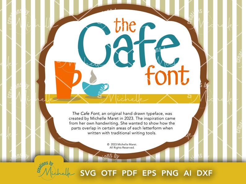 The Cafe Font Typeface Vector Handmade Letters Alphabet Casual - Etsy