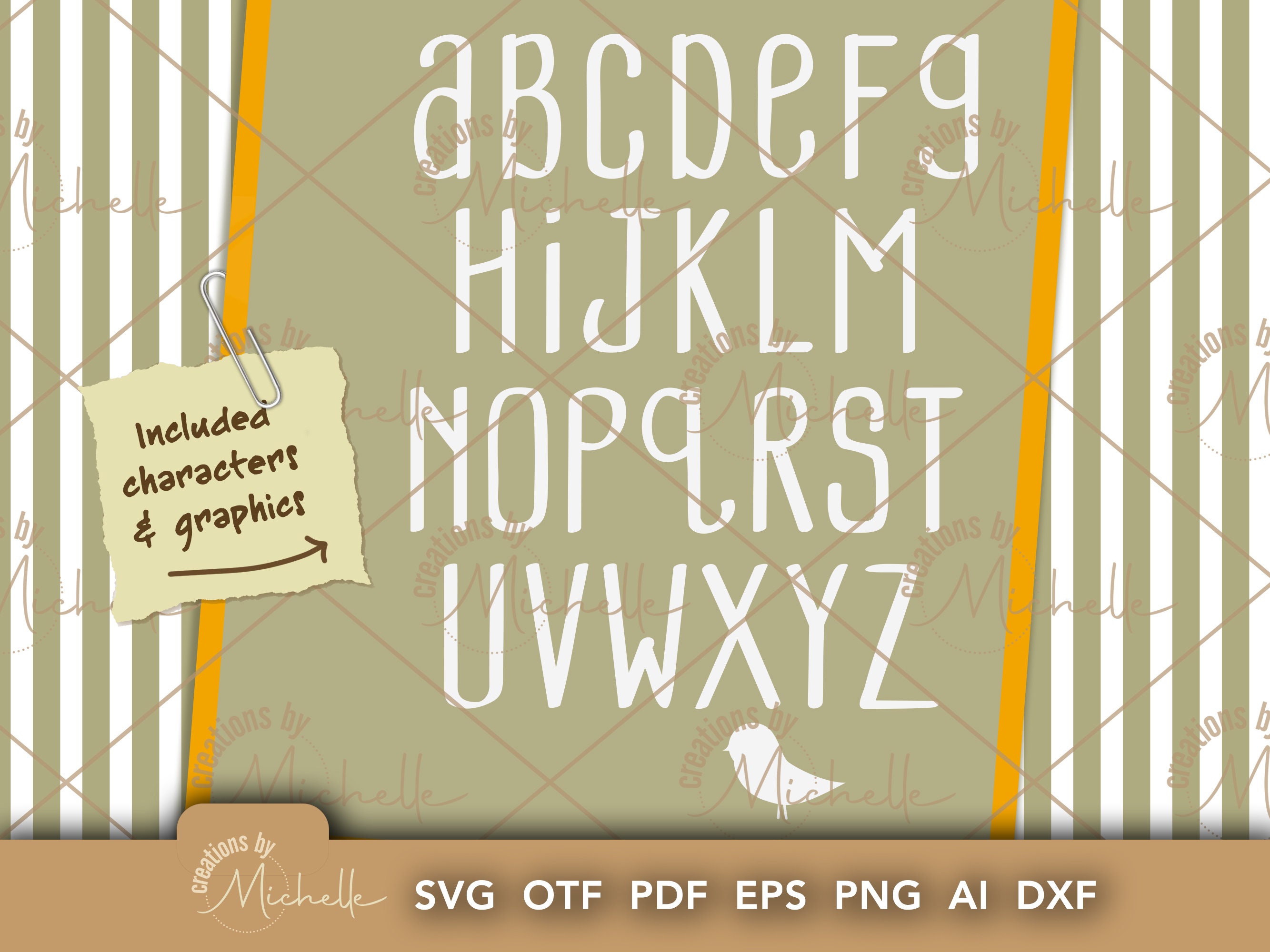 Hazel Birds Font OTF Typeface Vector Handmade Letters SVG - Etsy