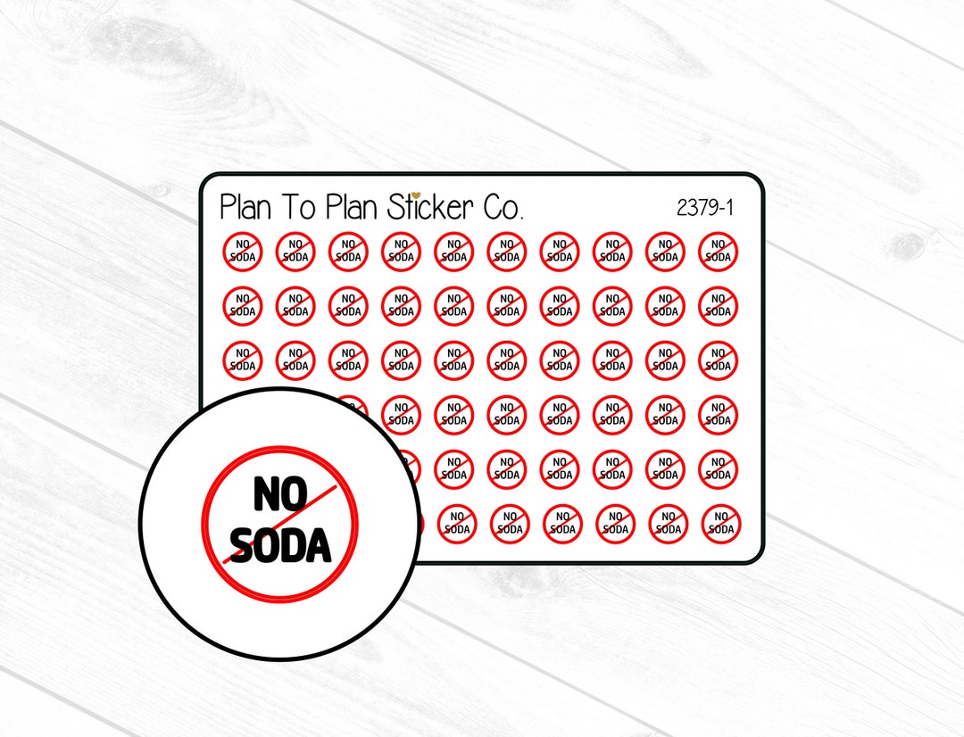 2379-1~~no Soda Tracker Planner Stickers. - Etsy