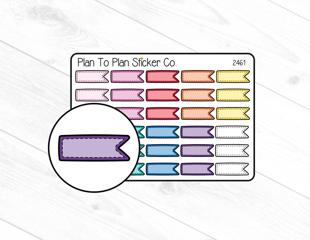 2461~~doodle Banner Flags Planner Stickers - Etsy
