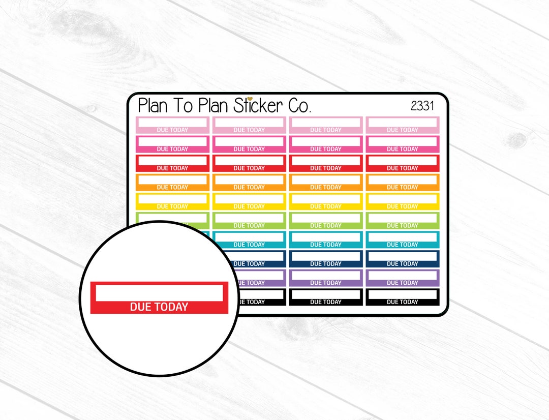 2331~~due Today Boxes Planner Stickers. - Etsy