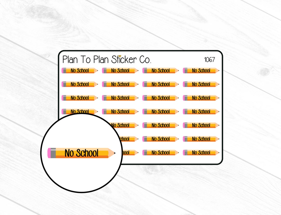 1067~~no School Tracker Planner Stickers. - Etsy