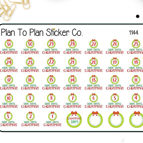 Christmas Countdown Planner Stickers Decorative & Functional - Etsy