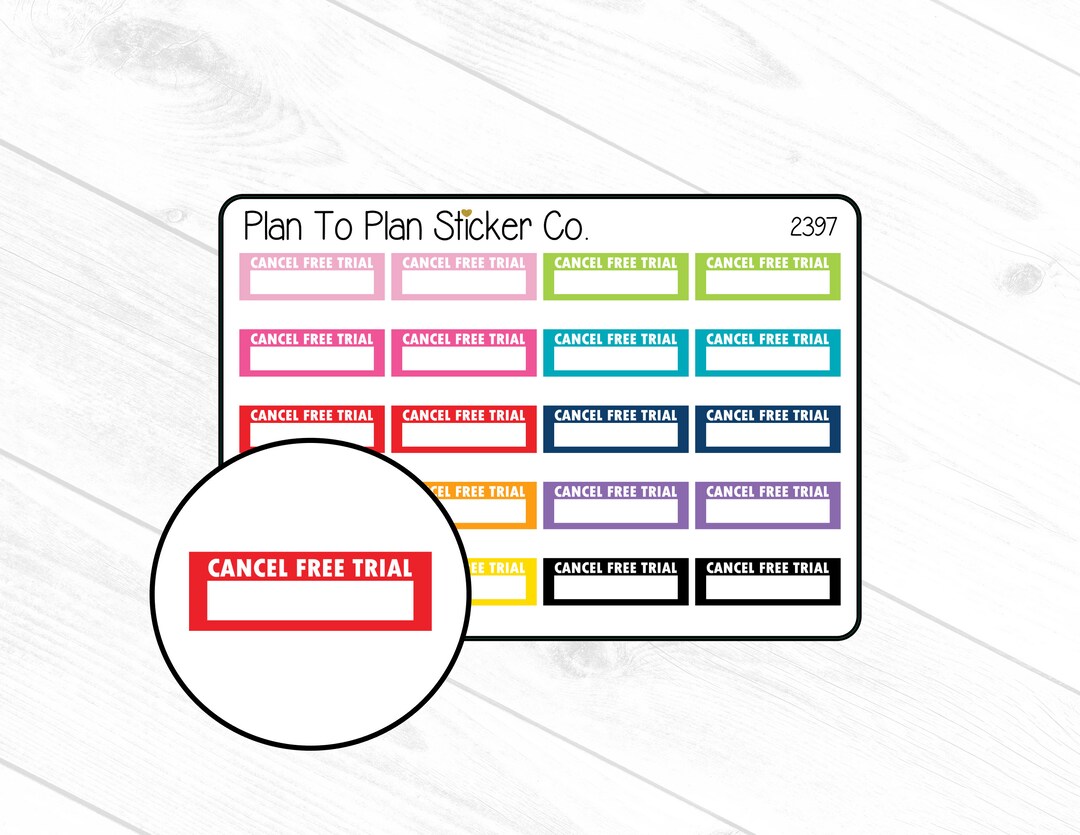 2397~~cancel Free Trial Planner Stickers. - Etsy