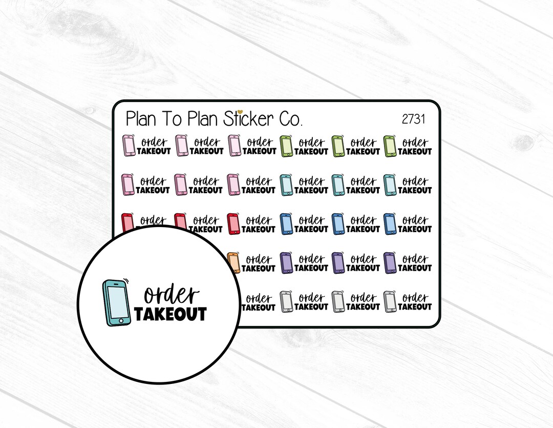 2731~~order Takeout Planner Stickers. - Etsy