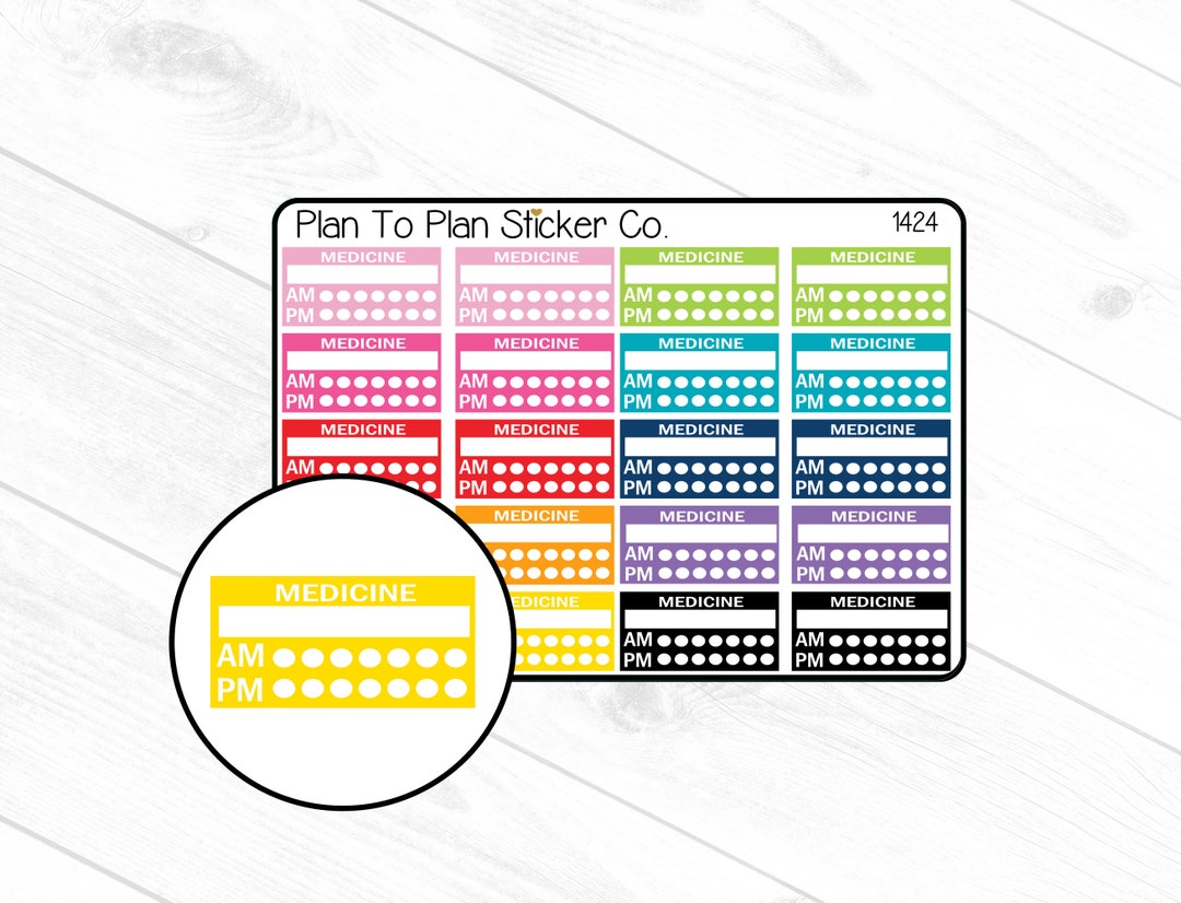 1424~~medicine Tracker AM/PM Planner Stickers. - Etsy