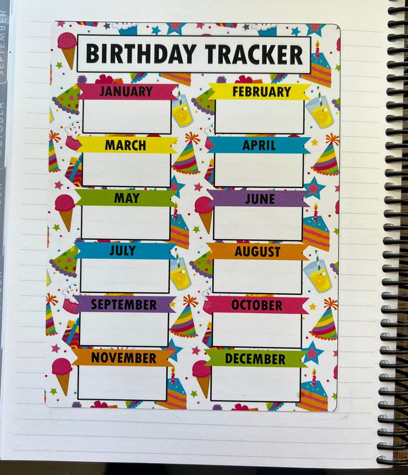 4006~~birthday Tracker Planner Stickers. - Etsy